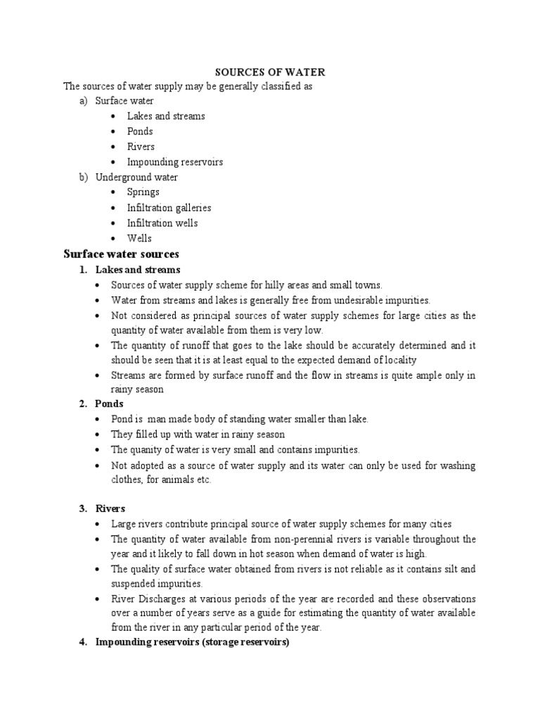 Sources of Water | PDF | Aquifer | Groundwater