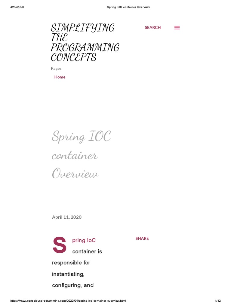 Spring IOC Container Overview | PDF | Class (Computer Programming ... Spring IOC Container Overview | PDF | Class (Computer Programming ...