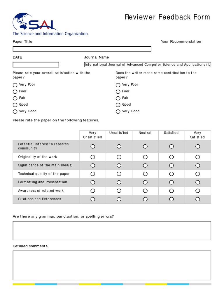 Reviewer Feedback Form PDF | PDF