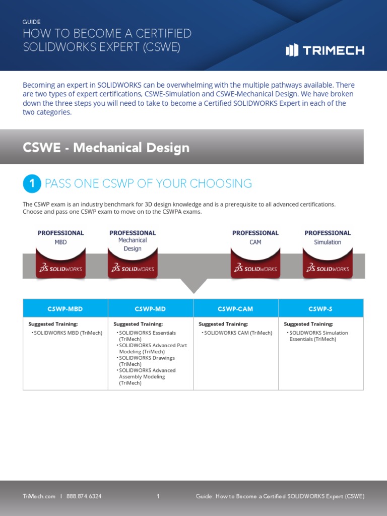 CSWE - Mechanical Design: How To Become A Certified Solidworks Expert ...