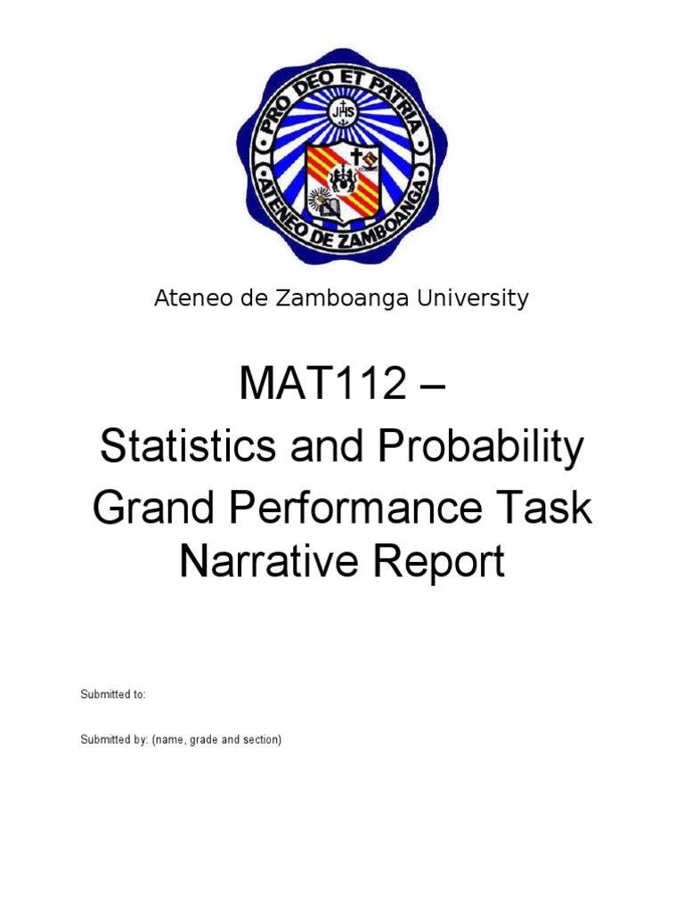 MAT112 - Statistics and Probability Grand Performance Task Narrative Report | PDF