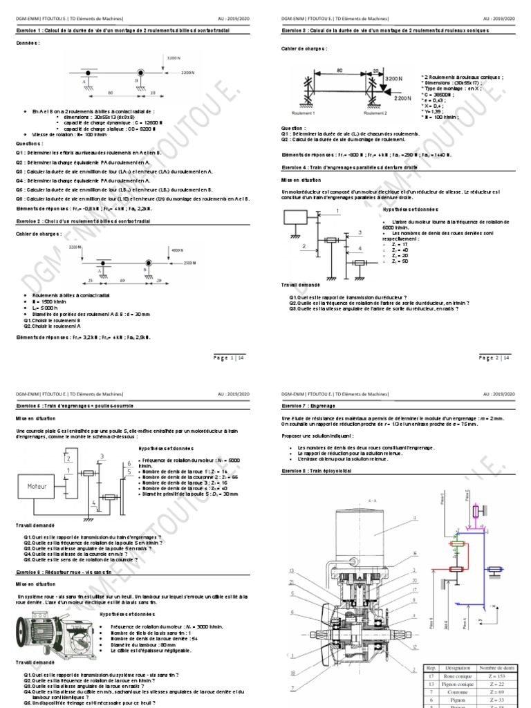 TD V2 | PDF | Transmission (Mécanique) | Machine