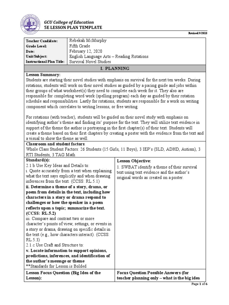 Lesson Plan Evaluation 1 Reading 1 | PDF | Cognitive Science | Pedagogy