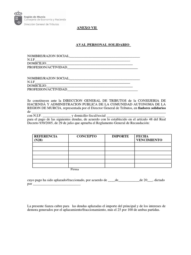 Modelo Aval Personal | PDF | Instituciones sociales | Ciencias sociales