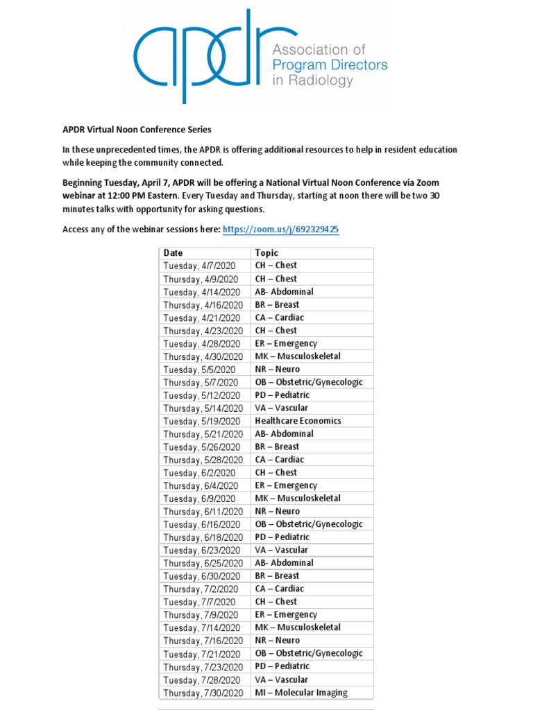 APDR Virtual Noon Conference Series | PDF | Medicine | Medical Specialties