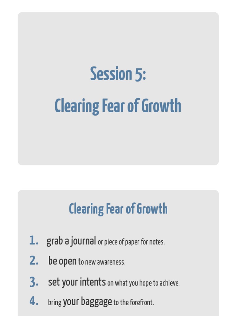 05 Clearing Fear of Growth Workbook PDF | PDF
