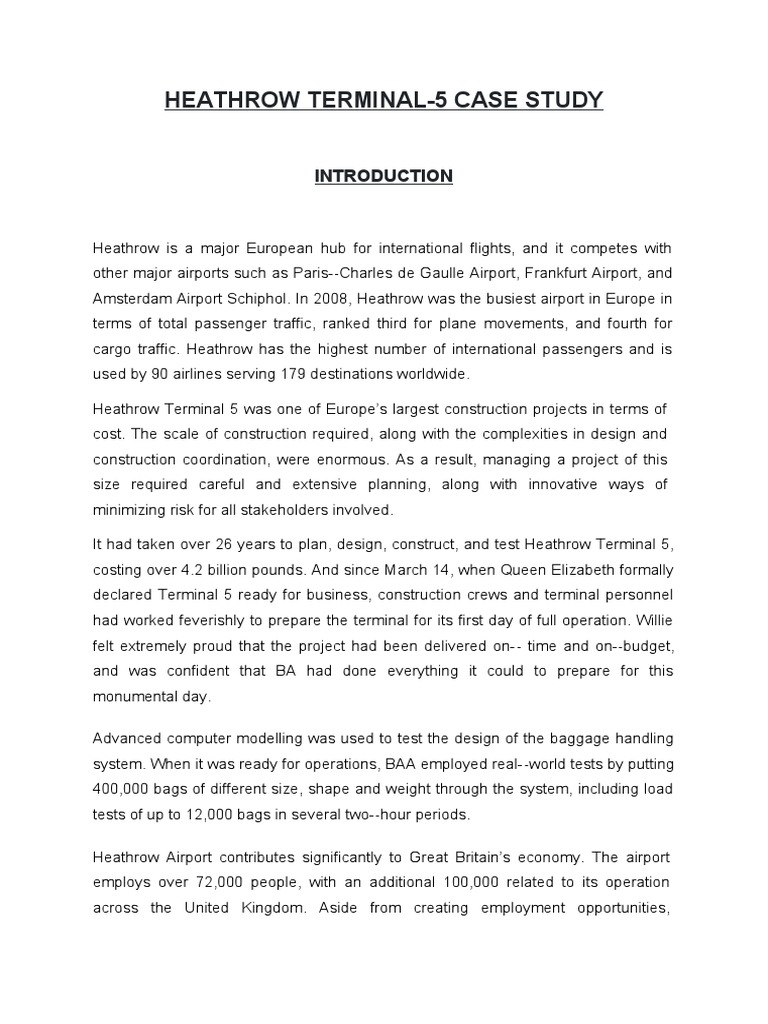 Project Management (Heathrow Terminal) | PDF | Airport | Airlines