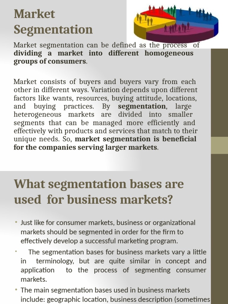 Market Segmentation: Dividing A Market Into Different Homogeneous ...