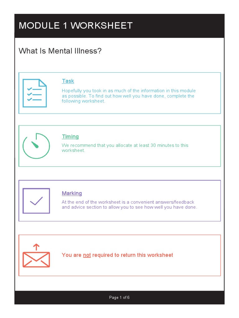 Module 1 Worksheet: What Is Mental Illness? | PDF | Mental Disorder ...