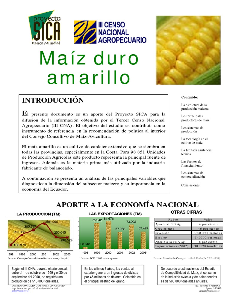 Maiz Amarillo Duro | PDF | Maíz | Ecuador