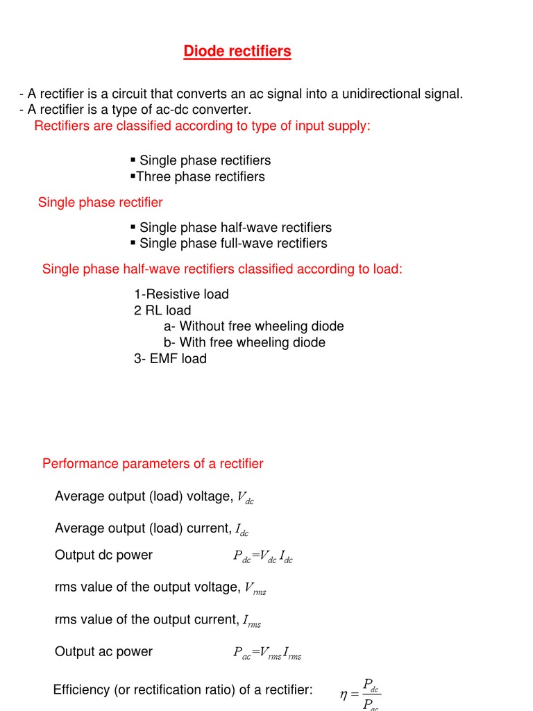 Diode Rectifiers | Download Free PDF | Rectifier | Electrical Components