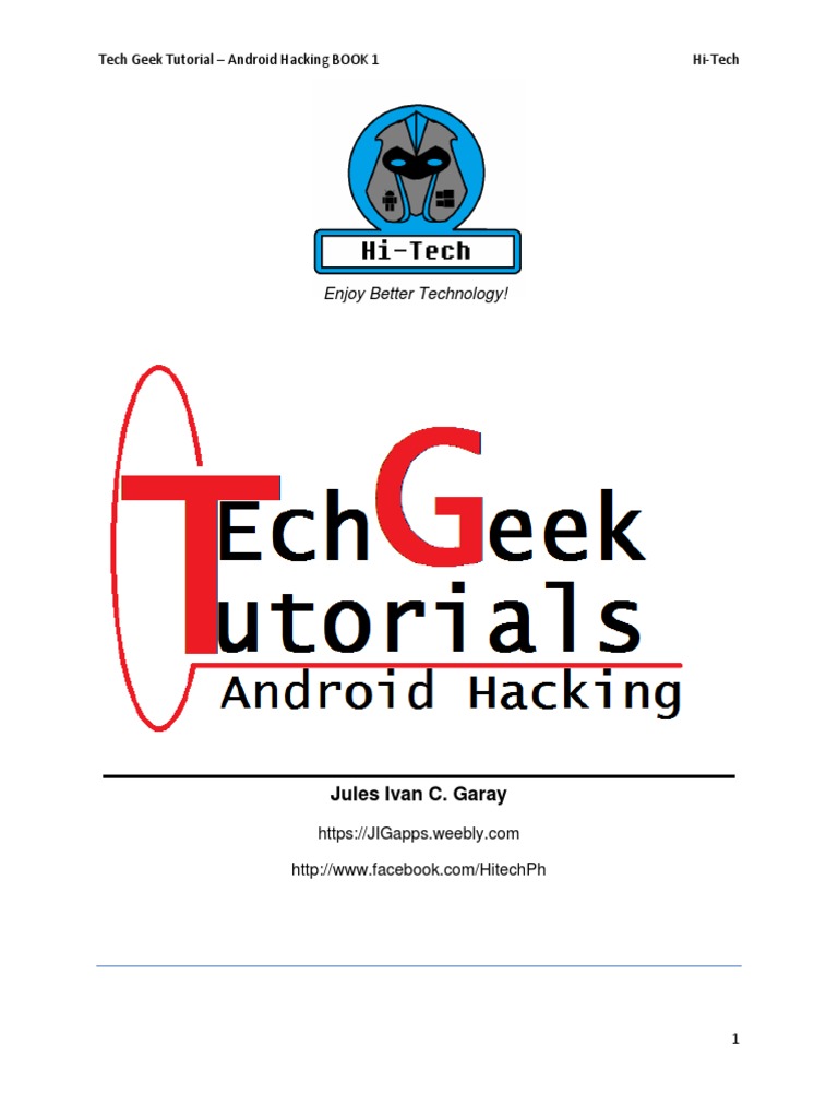 Enjoy Better Technology!: Tech Geek Tutorial - Android Hacking BOOK 1 ...