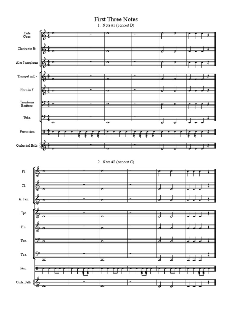 First 3 Notes | PDF | Elementary Organology | Classical Music