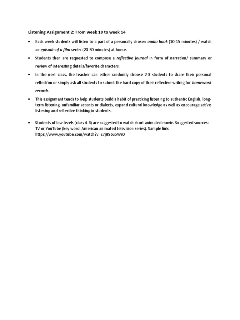 Listening Assignment 2 | PDF