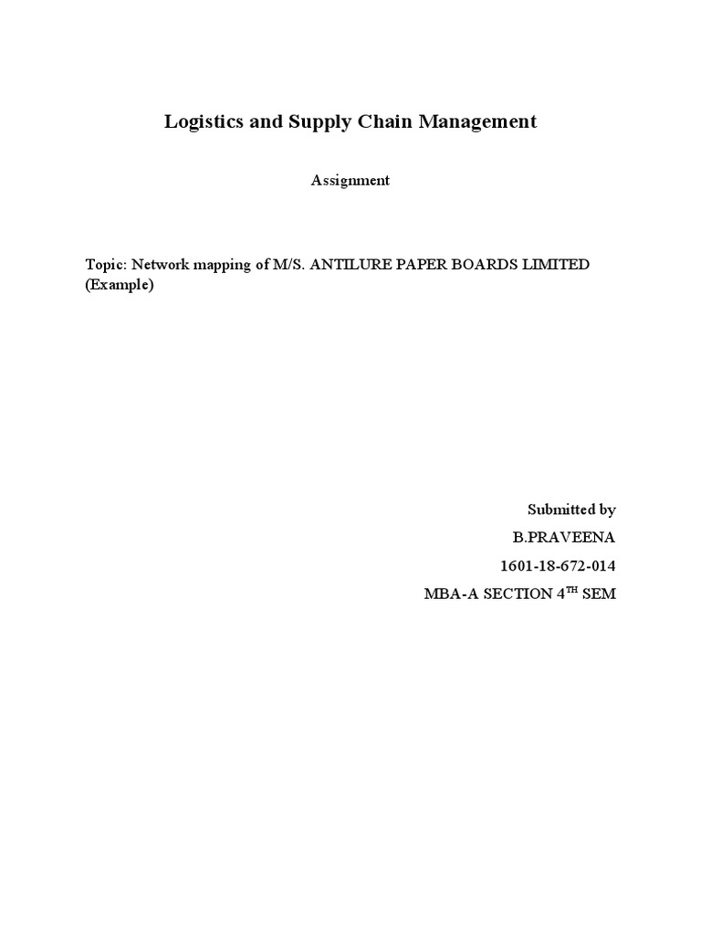 080 Divya LSCM Assignment | PDF | Logistics | Business Process