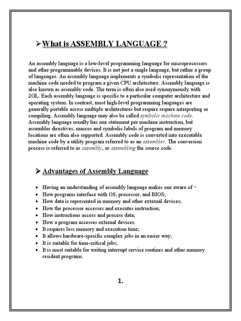Assembly Language | PDF | Assembly Language | Computer Program