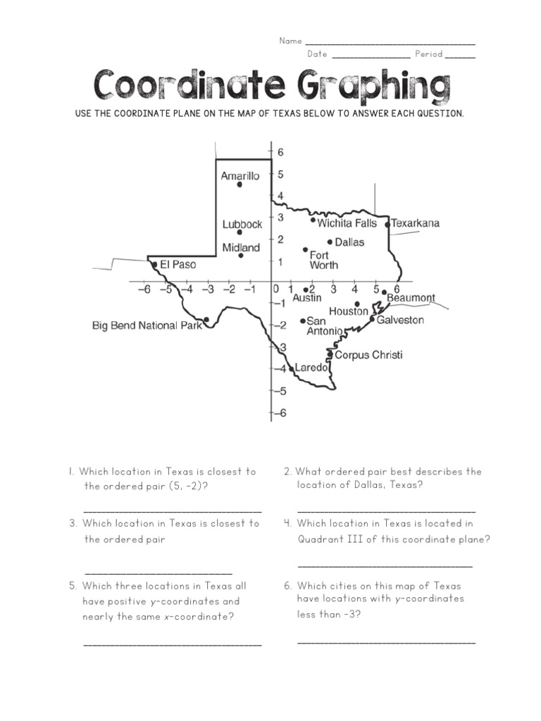 Texas Coordinate Plane | PDF | Language Arts & Discipline | Teaching ...