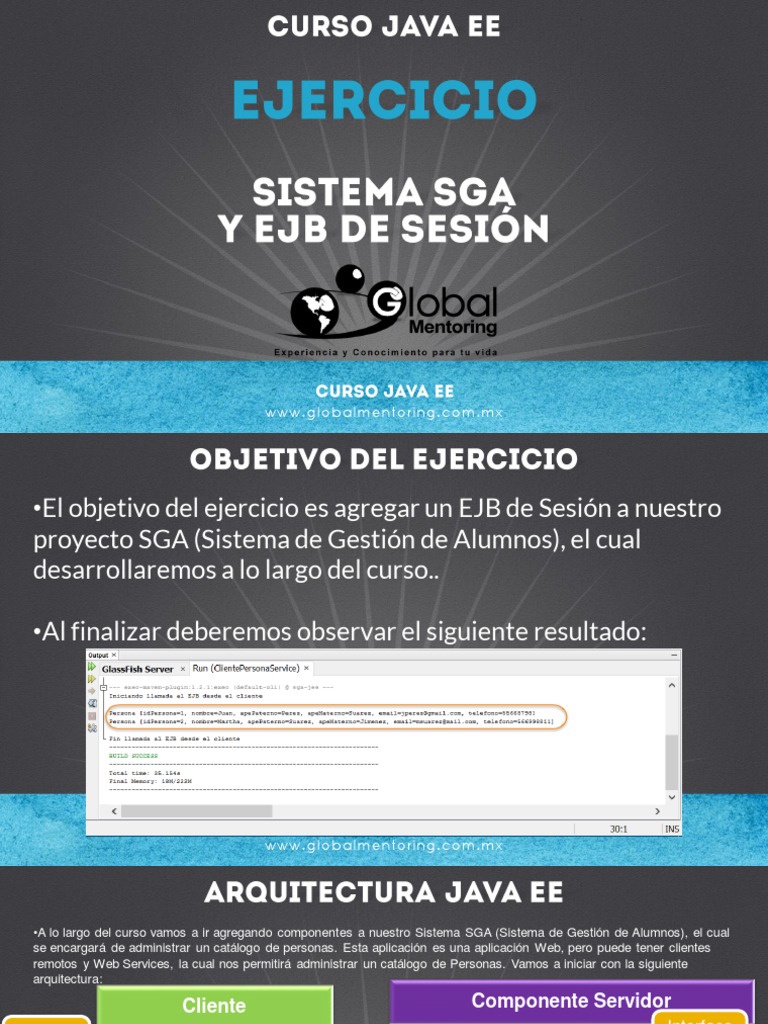 CJEE B Ejercicio 02 SistemaSgaEjbSesion PDF | PDF | Enterprise Java Beans | Java (lenguaje de ...