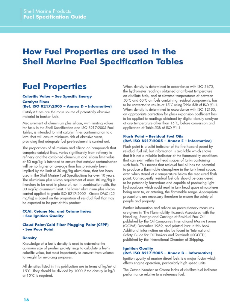 How Fuel Properties Are Used in The Shell Marine Fuel Specification ...