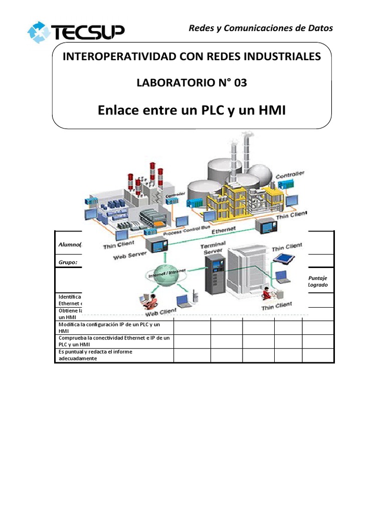 Lab 03 - Enlace Entre Un PLC y Un HMI | PDF | Protocolos de internet ...