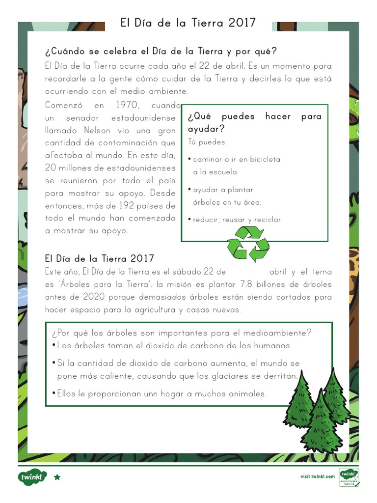 Lectura Comprensiva: Día de la Tierra | PDF | Tierra | Entorno natural