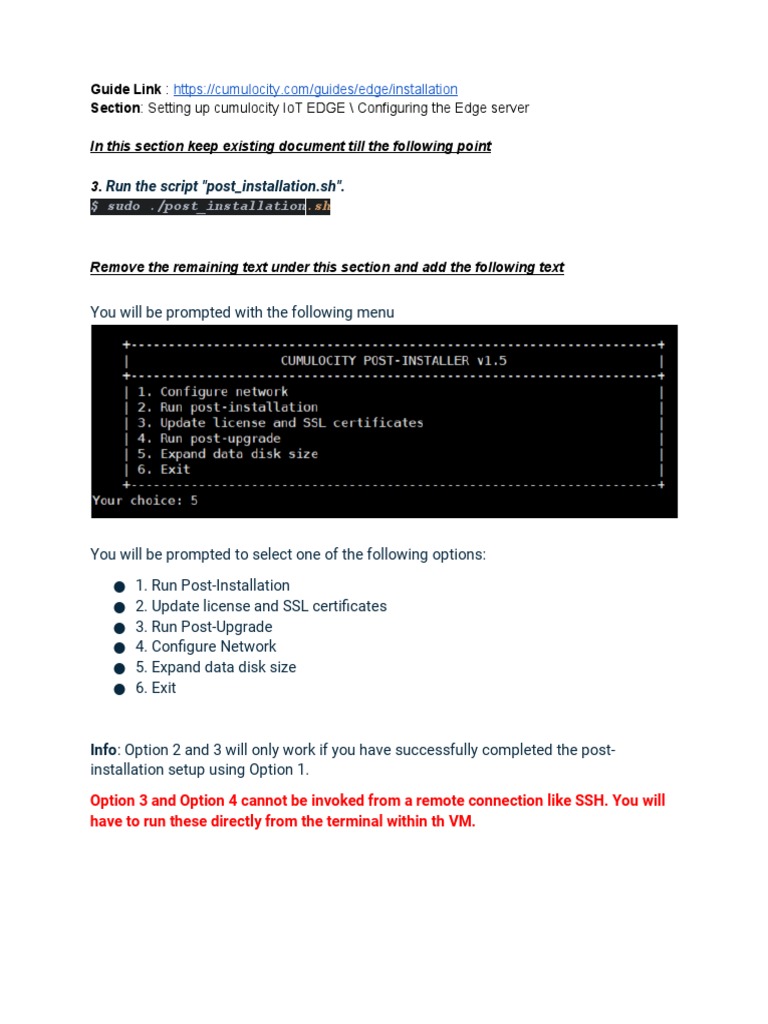 Edge Post Installation Updates | PDF | Command Line Interface | Ip Address
