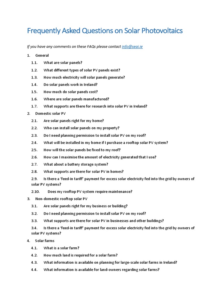 FAQs On Solar PV PDF | PDF | Solar Power | Photovoltaics