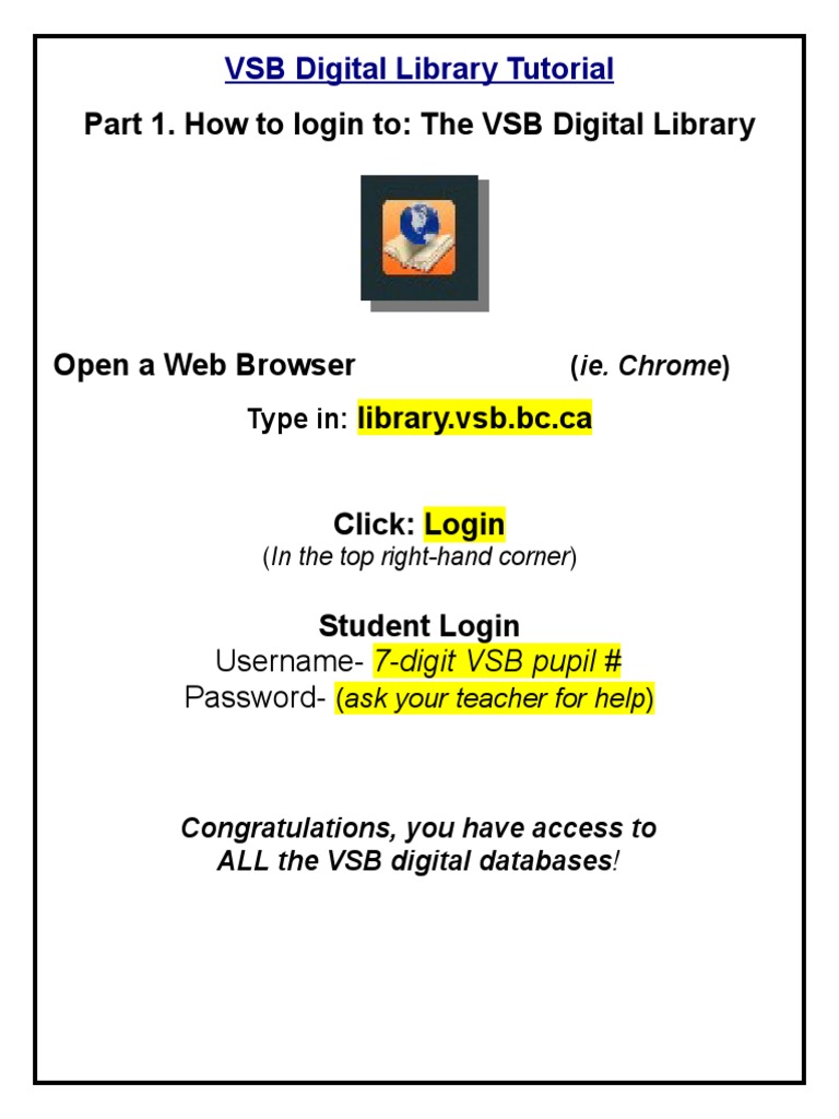VSB Digital Library Tutorial 1 | PDF | Digital Library | Libraries