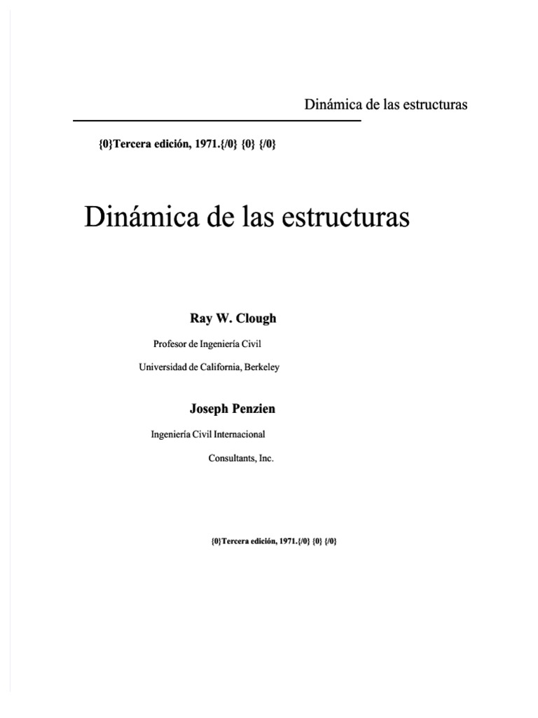 Dinámica Estructural por Ray W. Clough | PDF | Rigidez | Densidad espectral