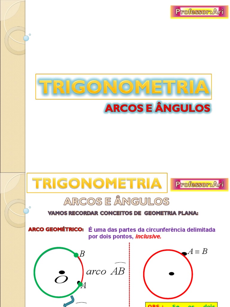 Trigonometria 2 - Arcos e Ângulos | PDF | Círculo | Geometria Analítica