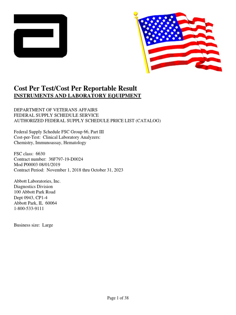 Cost Per Test/Cost Per Reportable Result: Instruments and Laboratory ...