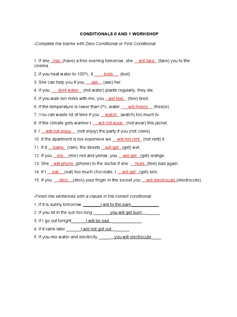Conditional Sentences Workshop Guide | PDF