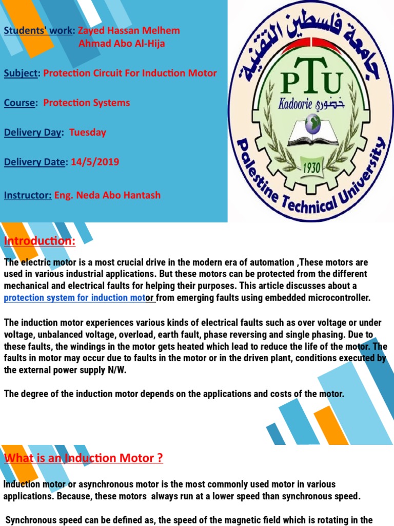 Induction Motor Protection System Design | PDF | Electric Motor ...
