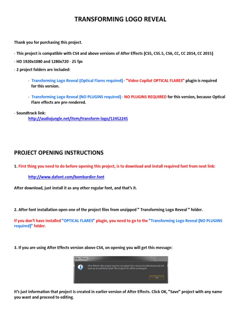 ! INSTRUCTIONS - Transforming Logo Reveal | PDF | Computer File | Computing