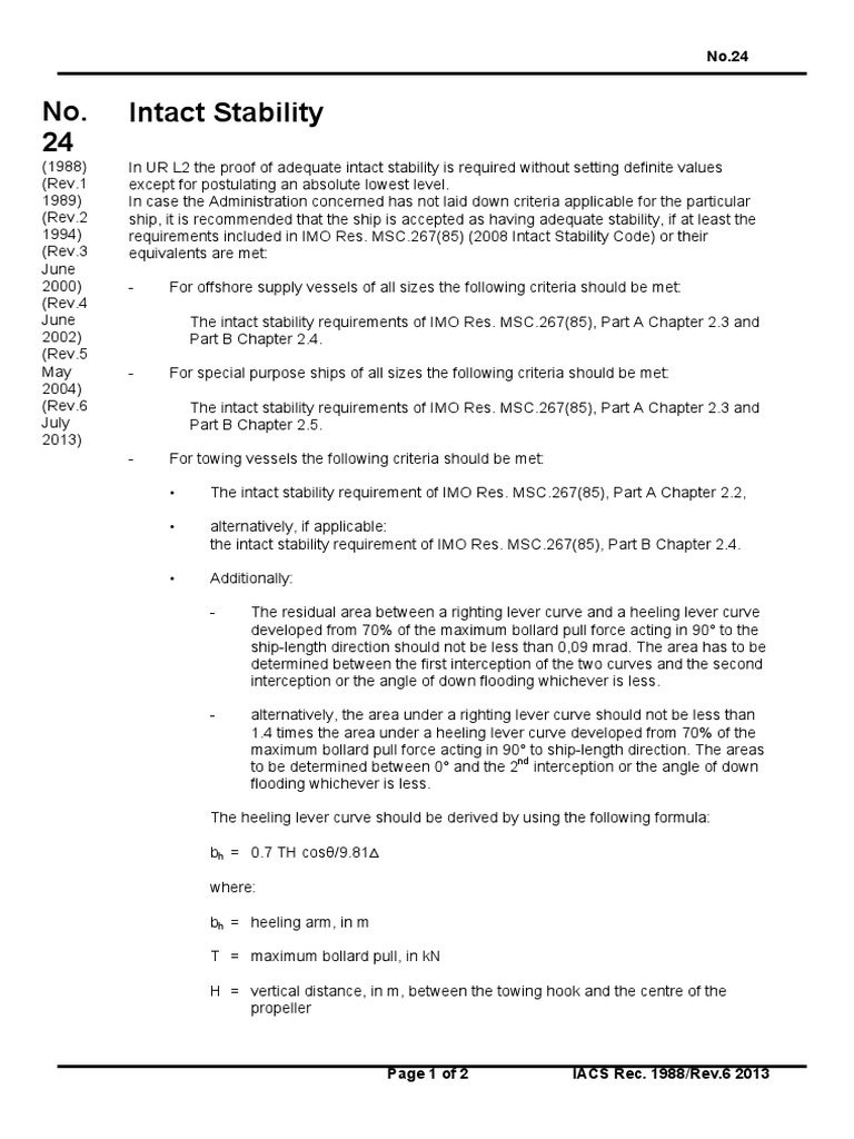 No. 24 Intact Stability No. 24 | PDF | Shipping | Watercraft