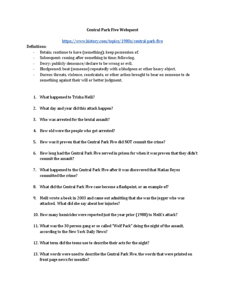 Central Park Five Case Overview | PDF | Deviance (Sociology) | Morality