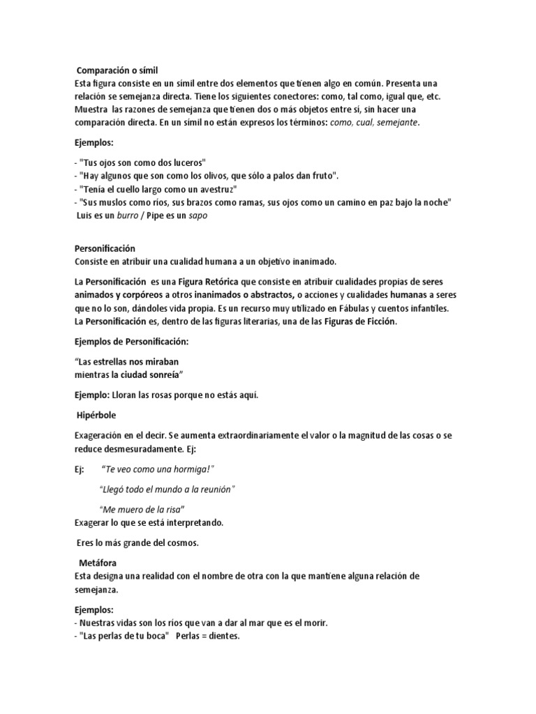 Figuras literarias: símil y metáfora | PDF | Metáfora