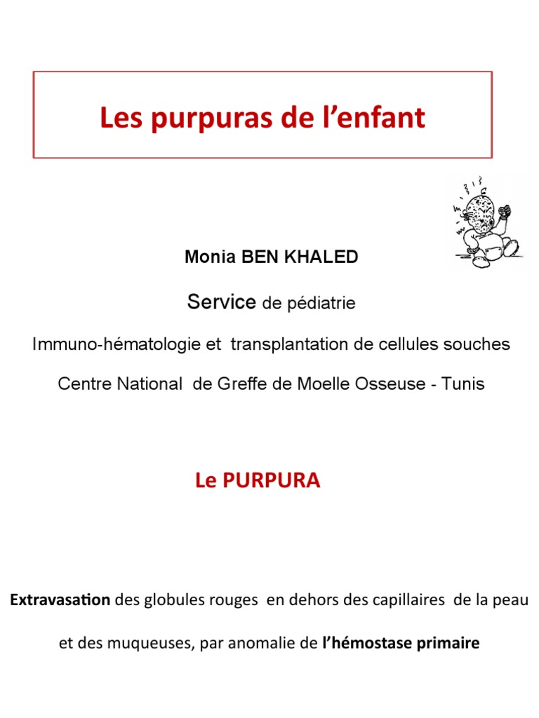 Les Purpuras de L - Enfant | PDF | Fluides corporels | Spécialités ...