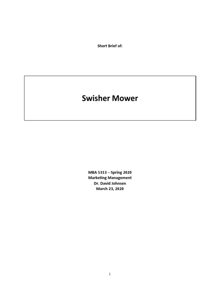 Case Brief - Swisher Mower | PDF | Retail | Insurance