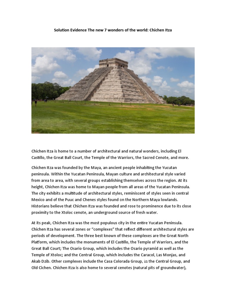 Solution Evidence The New 7 Wonders of The World | PDF
