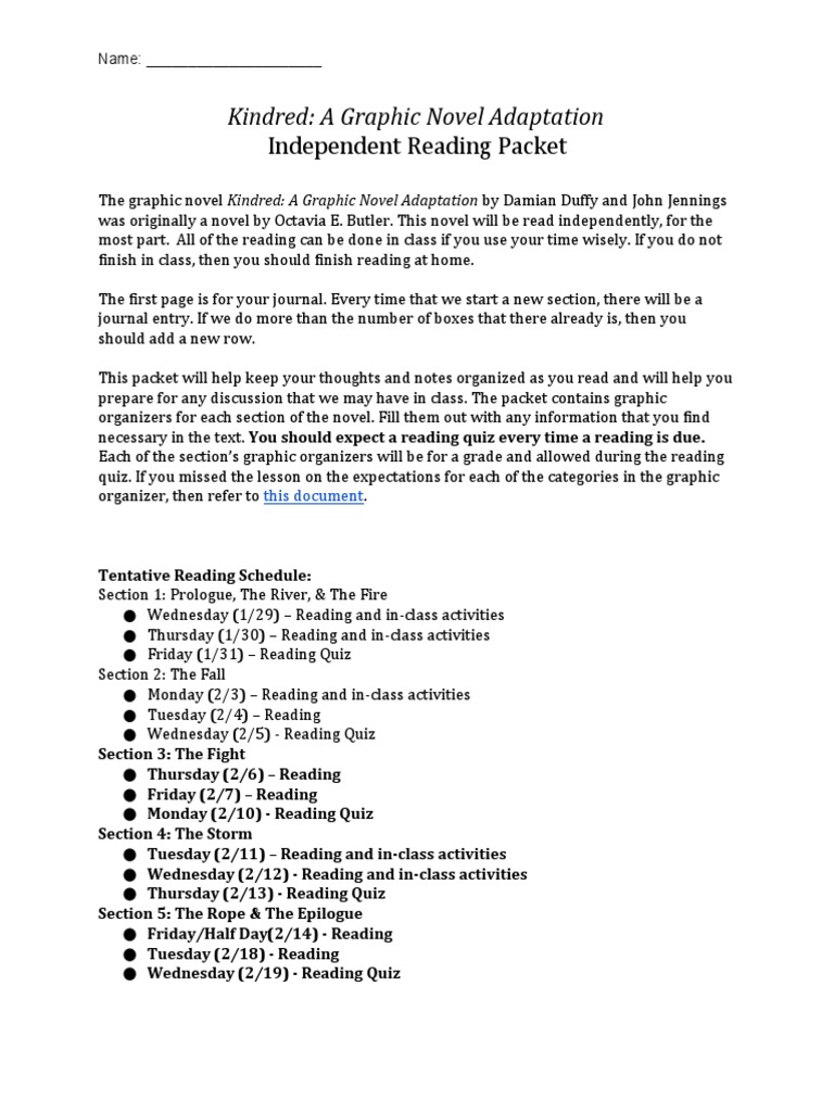 Kindred Reading Packet | PDF