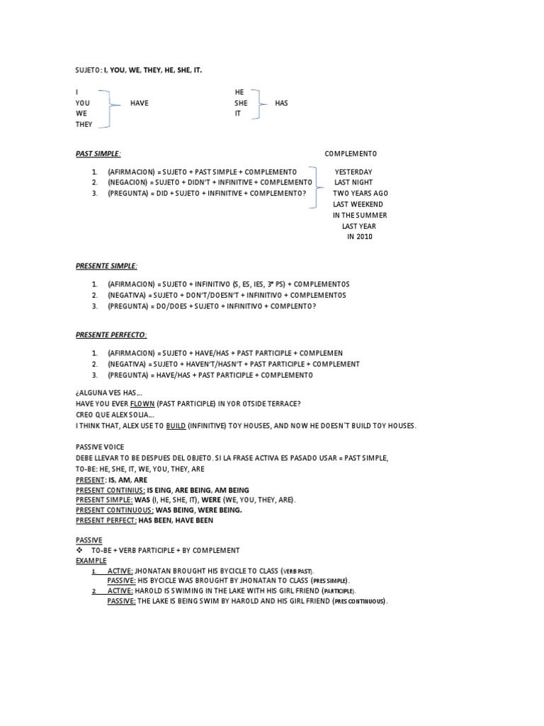 Estructuras en Ingles | PDF