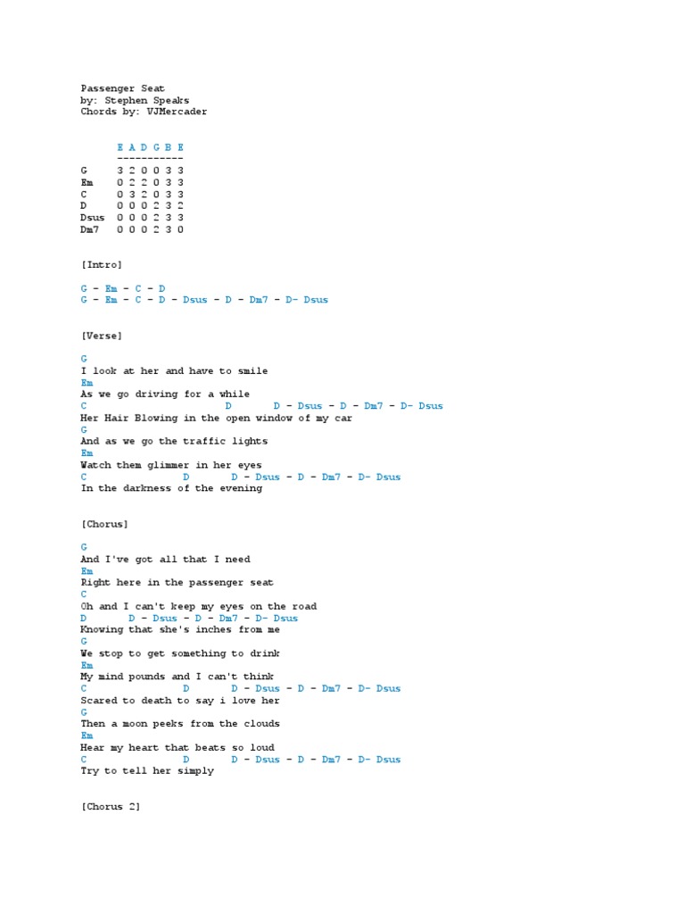 Passenger Seat Chords | PDF