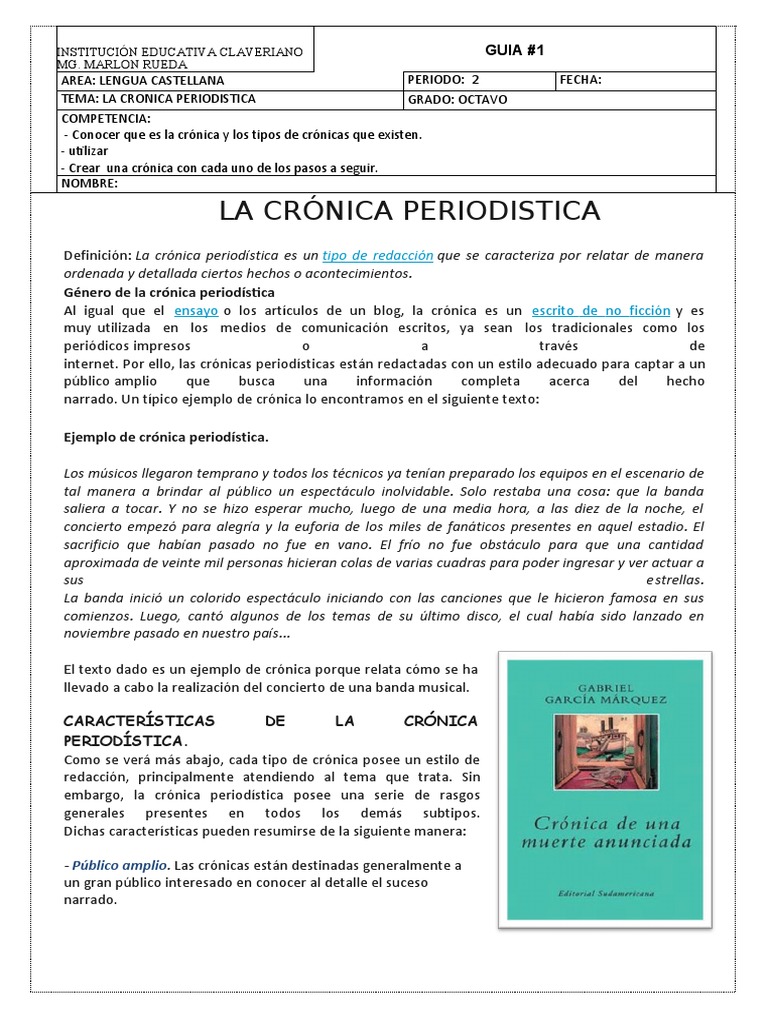 Guía sobre la crónica periodística: Características, tipos y ejemplos ...