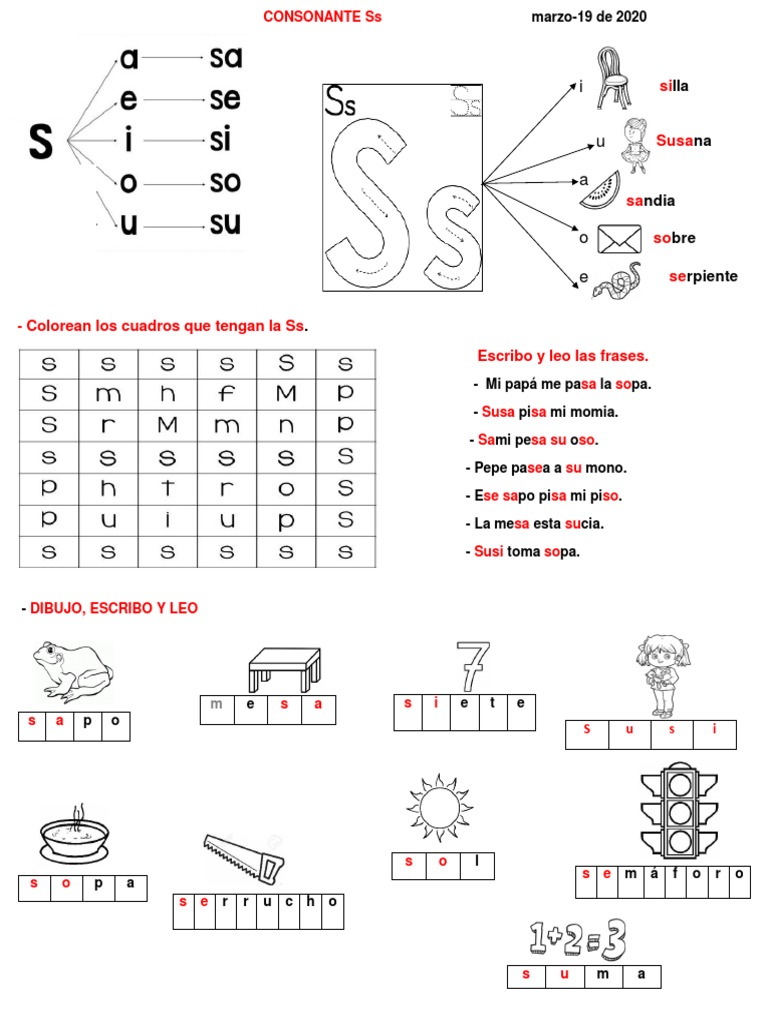 CONSONANTE Ss CLASE | PDF