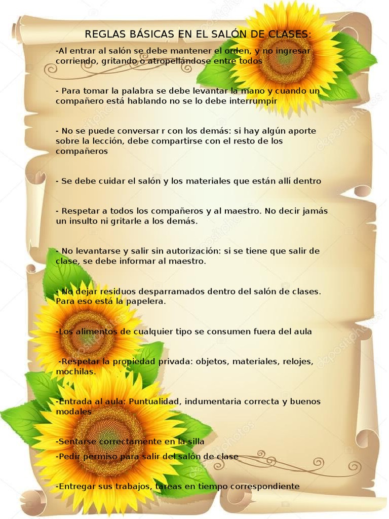 Reglas Básicas en El Salón de Clases | PDF