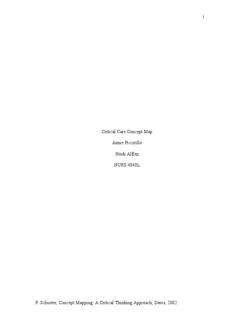 Critical Care Concept Mapping Guide | PDF | Wound | Breathing