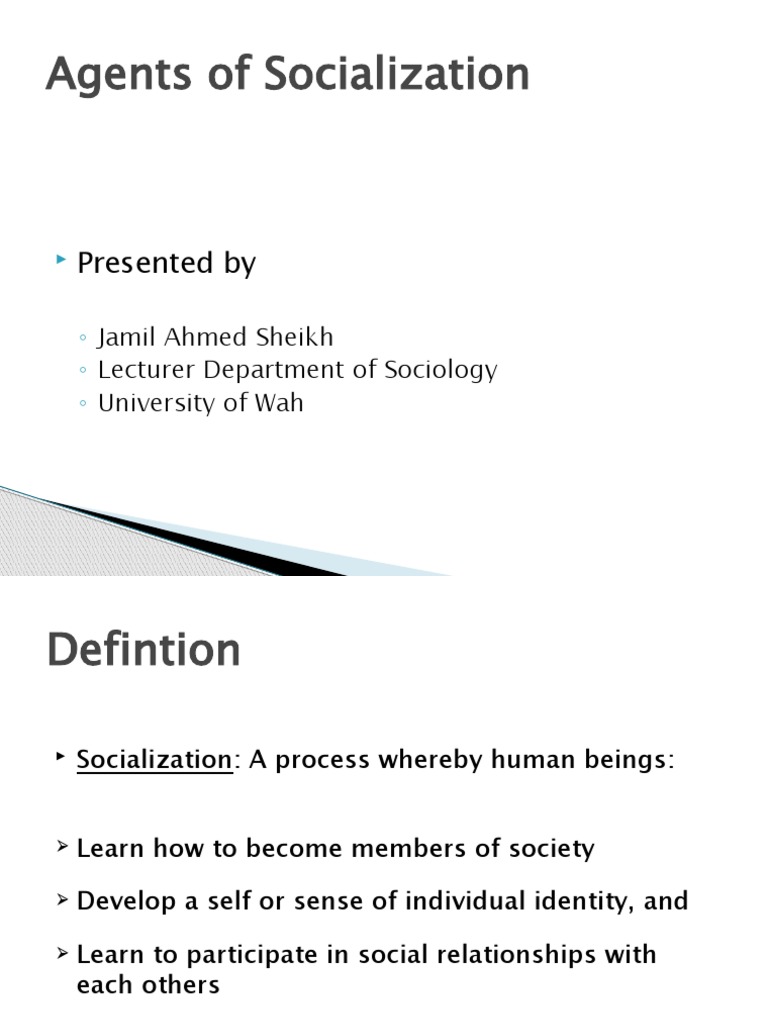 Agents of Socialization | PDF | Socialization | Self
