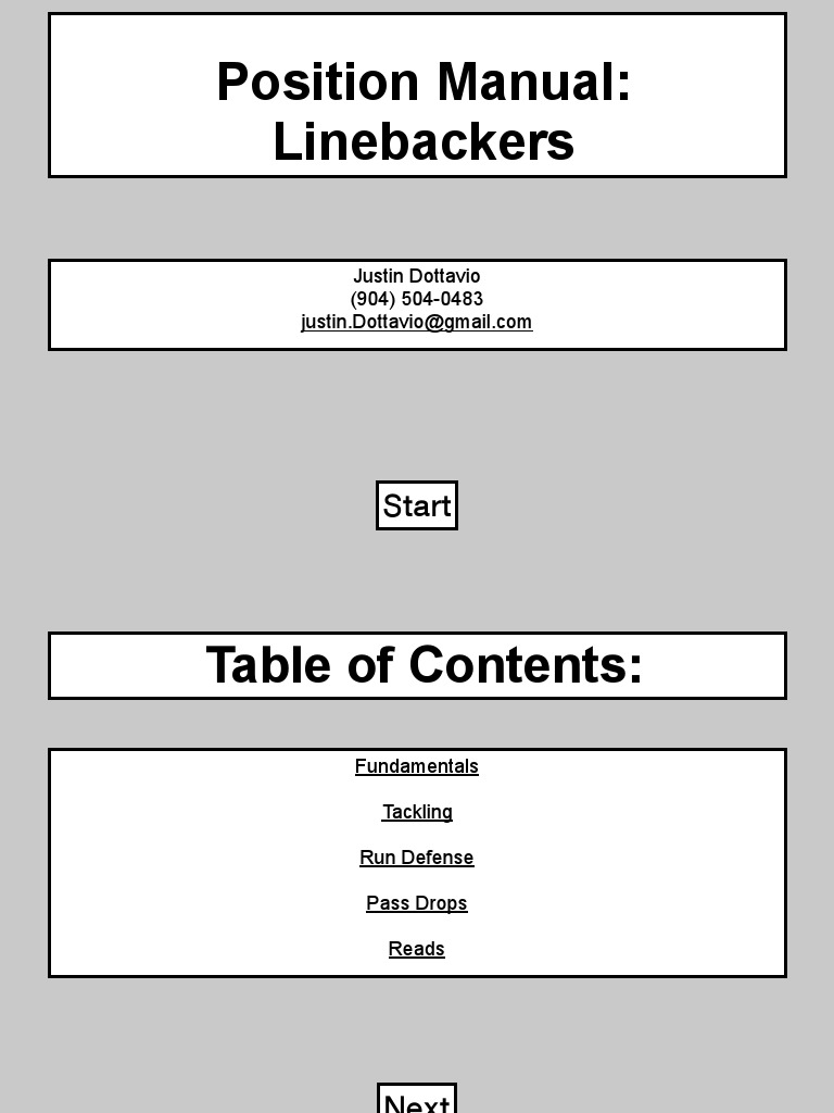 Justin Dottavio Linebacker Manual PDF | PDF | Teams | Sports