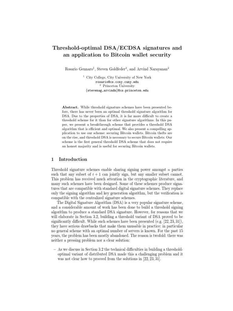 Threshold Optimal 2016-013 | PDF | Cryptography | Public Key Cryptography
